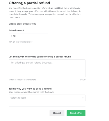 Partial refunds – Fiverr Help Center